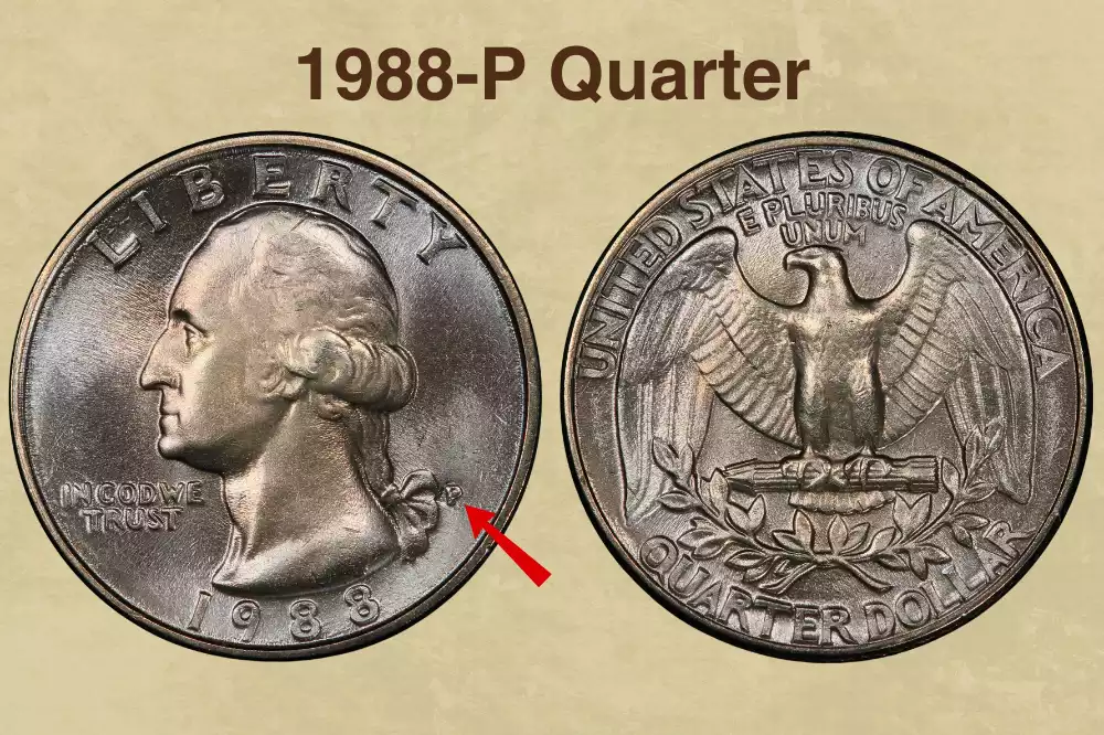 1988 Quarter Coin Value (Errors List, "D", "S" & "P" Mint Mark Worth) - CoinValueChecker