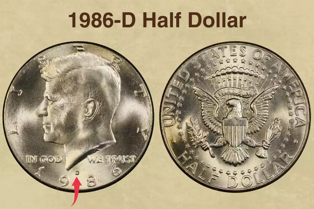 1986 Half Dollar Coin Value (Errors List, "D", "S" & "P" Mint Mark Worth) - CoinValueChecker